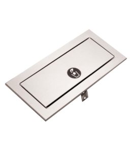 B-527 Countertop-Mounted Waste-Disposal Door, Satin Finish | Bobrick