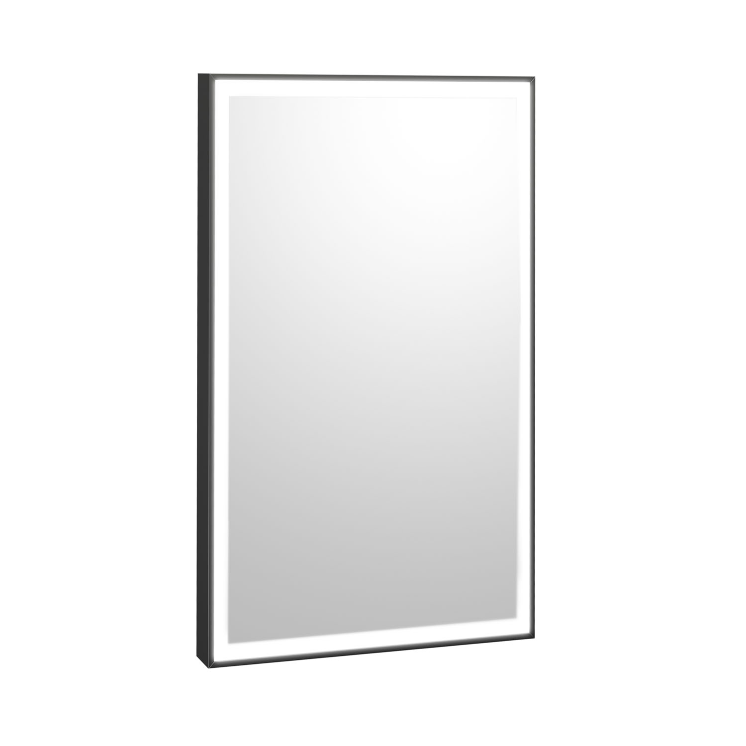 B-167.MBLK Series LED Backlit Mirror (Outer Etched, Matte Black Frame) | Bobrick